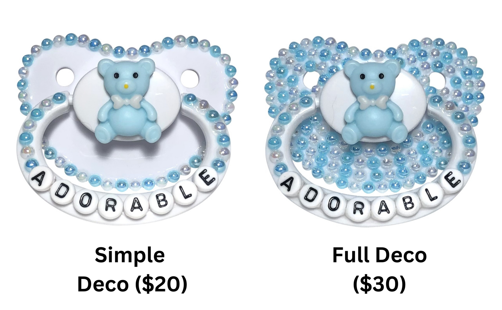 Baby Bear Pacis Adult Pacifier "Adorable" White Adult Paci (DDLG/ABDL ...