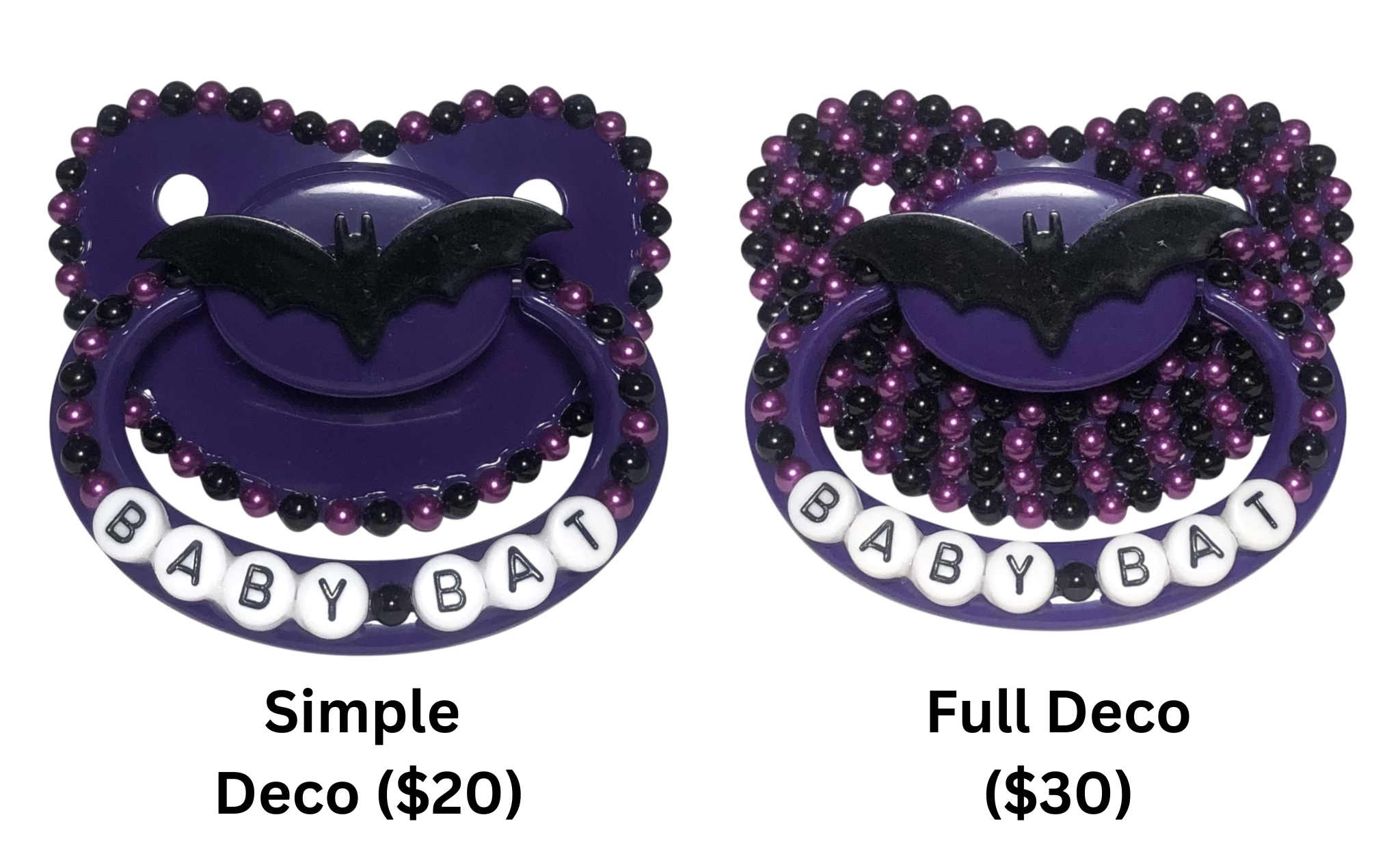 Baby Bear Pacis Adult Pacifier "Baby Bat" Dark Purple Adult Paci (DDLG ...