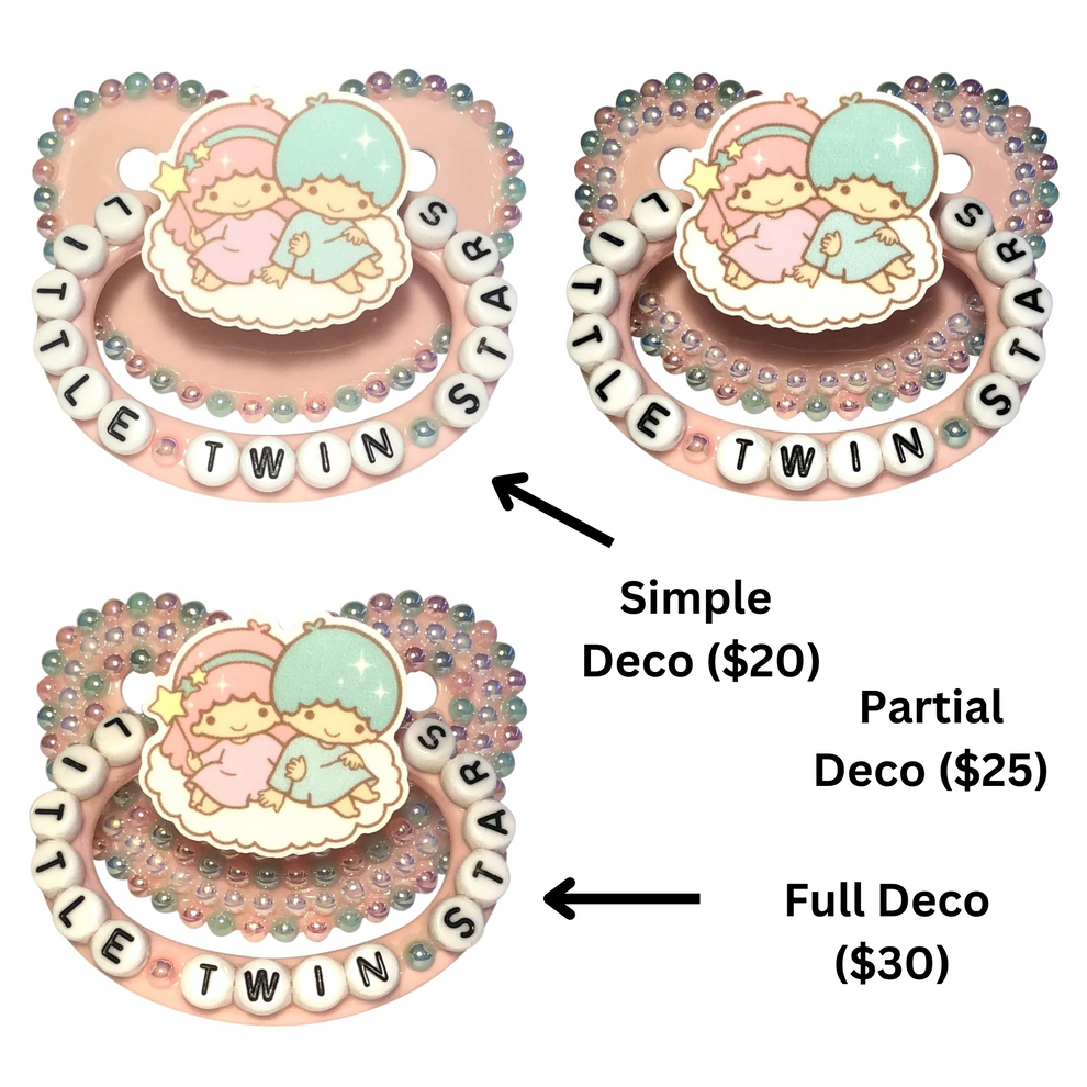 Baby Bear Pacis Adult Pacifier "Little Twin Stars" Pink Adult Paci (DD ...