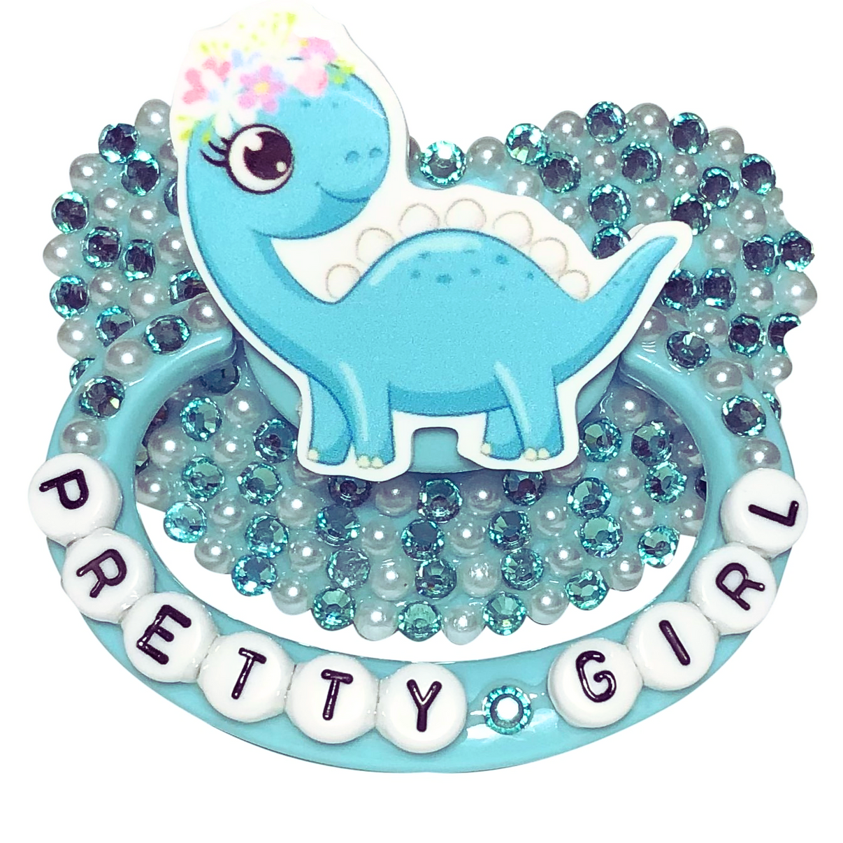Baby Bear Pacis Adult Pacifier "Pretty Girl" Teal Adult Paci (DDLG/ABD ...