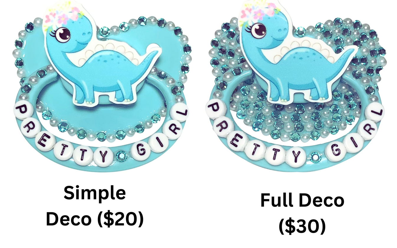 Baby Bear Pacis Adult Pacifier "Pretty Girl" Teal Adult Paci (DDLG/ABD ...