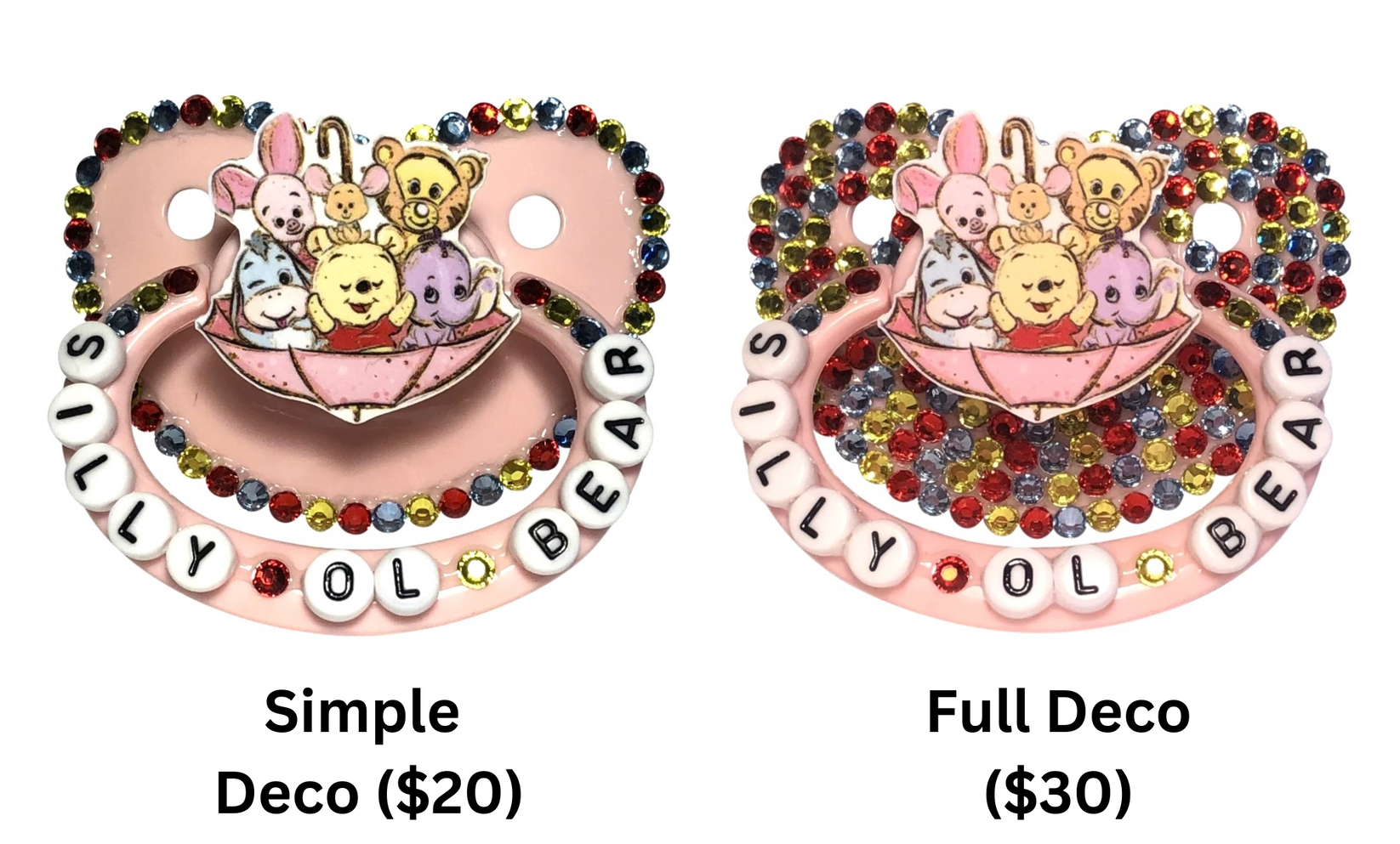 Baby Bear Pacis Adult Pacifier "Silly Ol Bear" Pink Pooh and Friends A ...