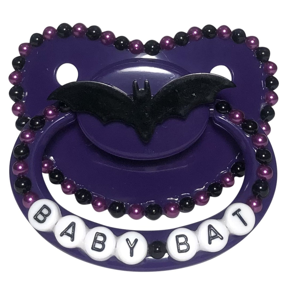Baby Bear Pacis Adult Pacifier "Baby Bat" Dark Purple Adult Paci (DDLG ...