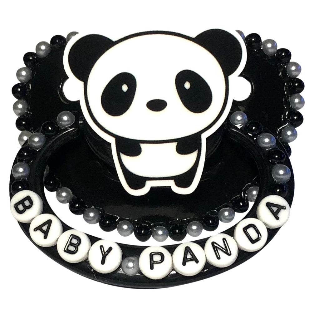 Baby Bear Pacis Adult Pacifier "Baby Panda" Black Adult Paci (DDLG/ABD ...