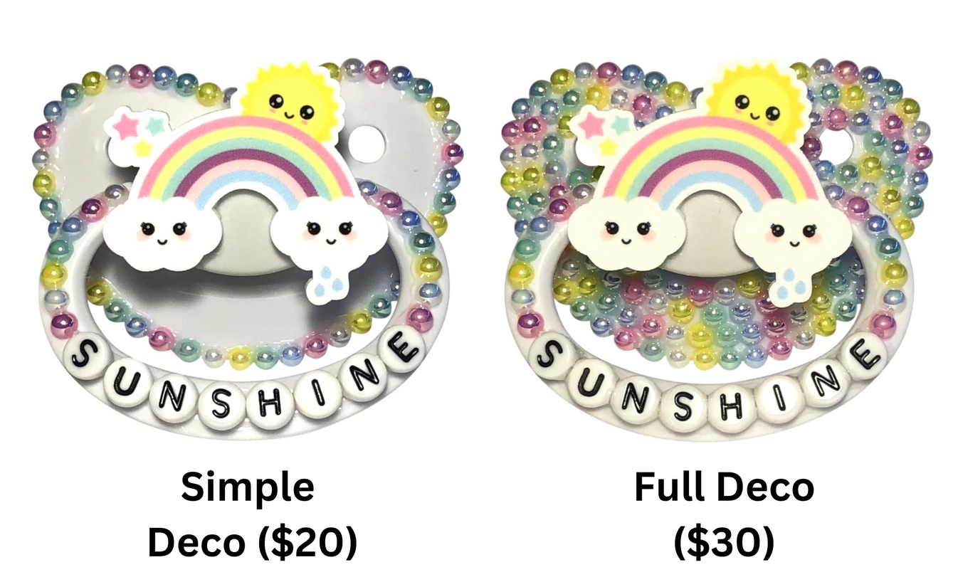Baby Bear Pacis Adult Pacifier "Sunshine" White Adult Paci (DDLG/ABDL ...