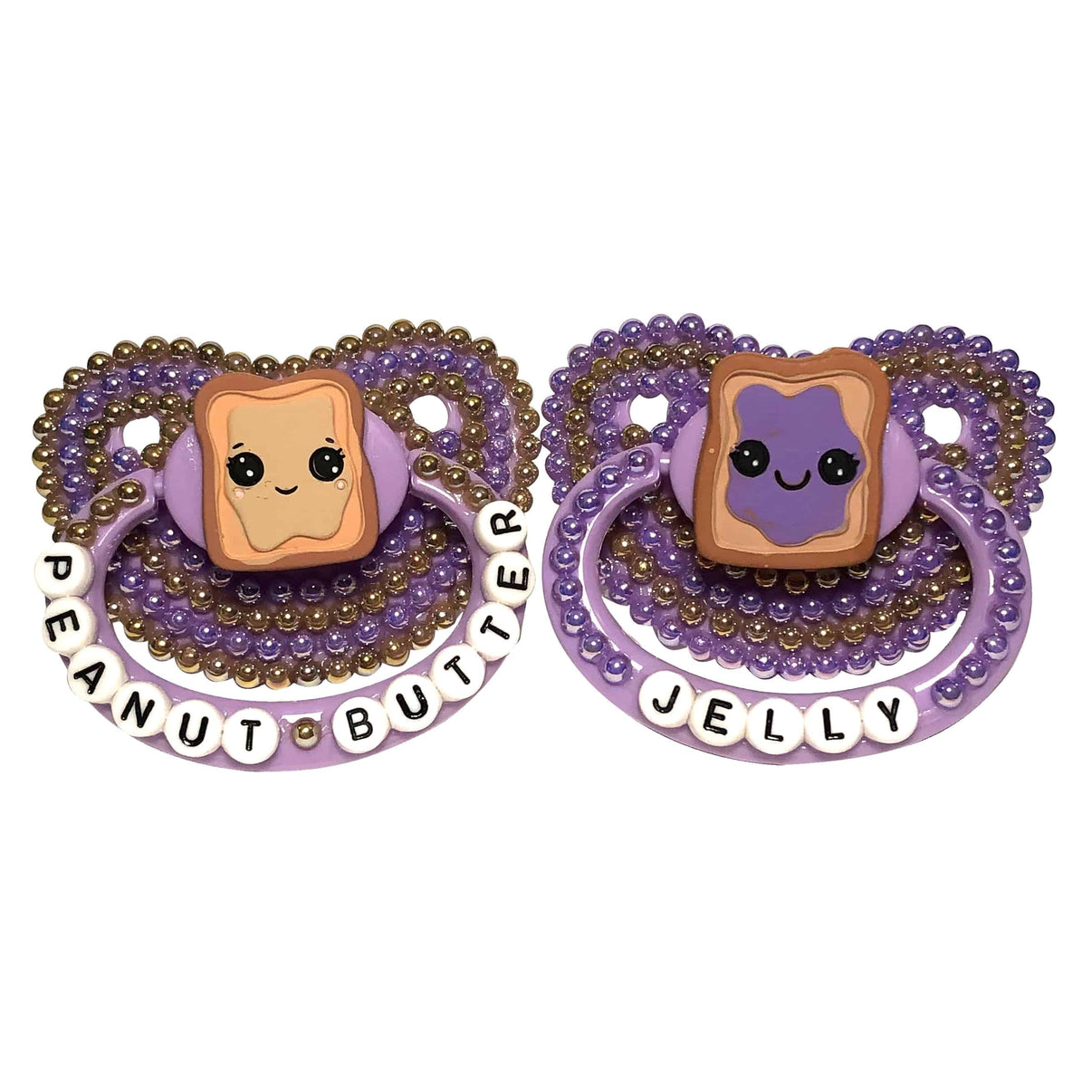 Baby Bear Pacis Adult Pacifier "Peanut Butter" and "Jelly" Purple Adul ...