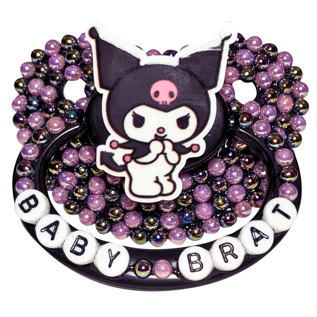 Baby Bear Pacis Adult Pacifier "Baby Brat" Black Kuromi Adult Paci (DD ...