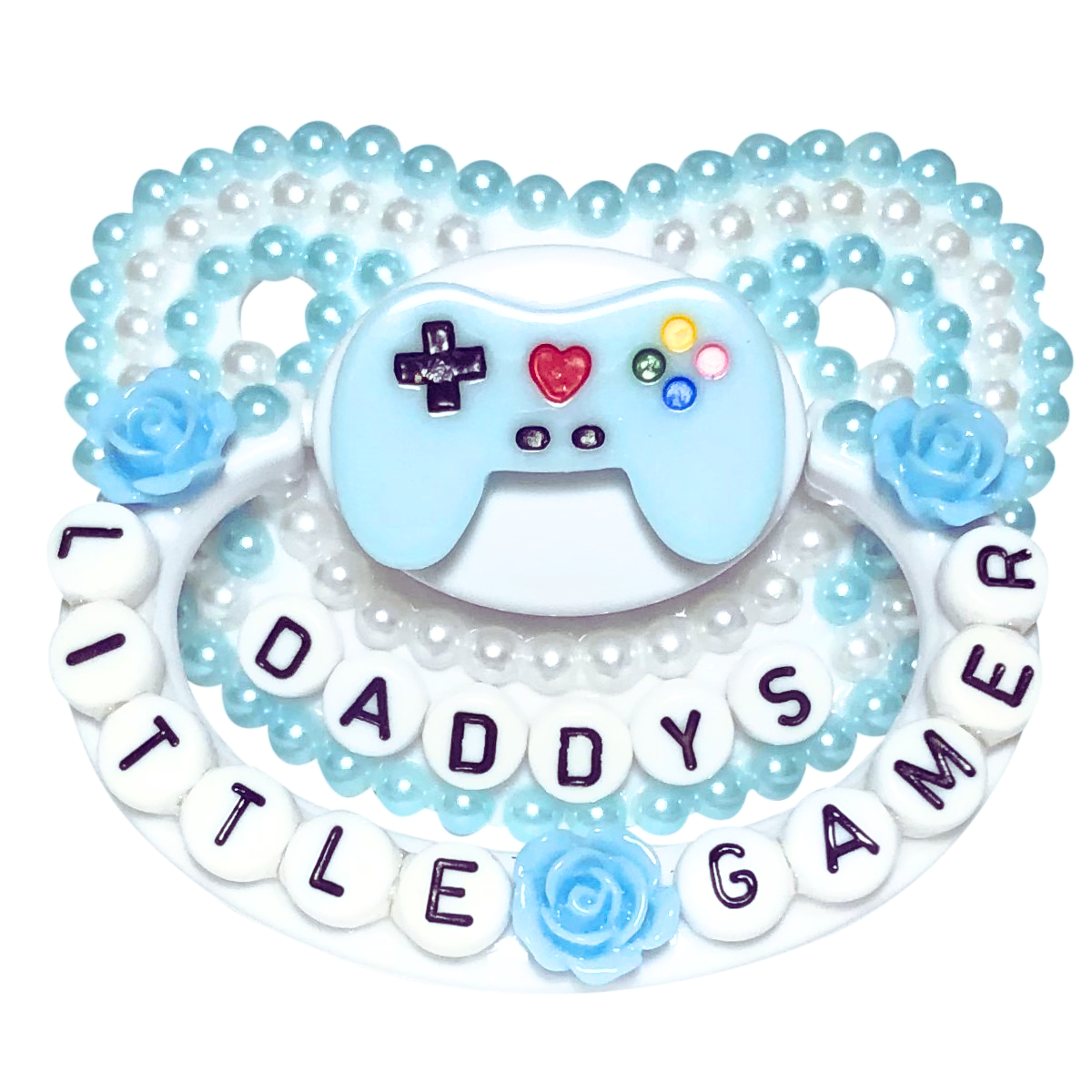 Baby Bear Pacis Adult Pacifier Daddys Little Gamer White Game ...
