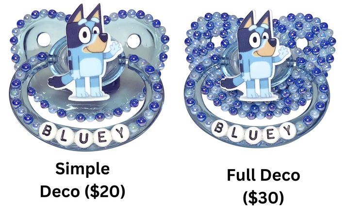 Baby Bear Pacis Adult Pacifier "Bluey" Blue Clear Adult Paci (DDLG/ABD ...