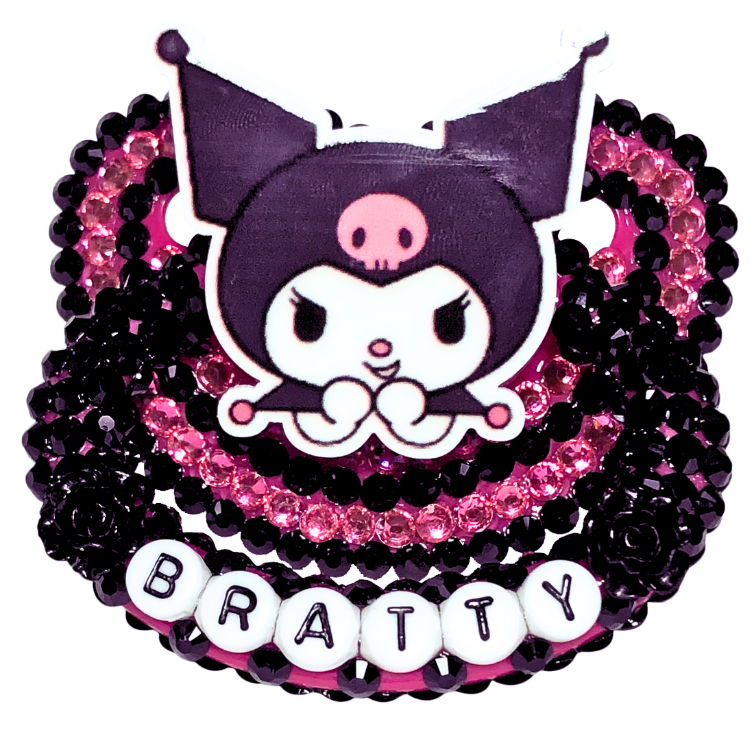 Baby Bear Pacis Adult Pacifier "Bratty" Dark Pink Kuromi Adult Paci (D ...