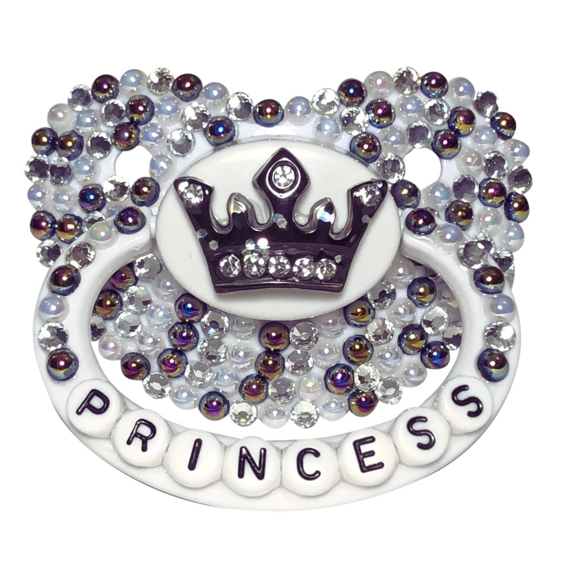 Baby Bear Pacis Adult Pacifier "Princess" White Black Adult Paci (DDLG ...
