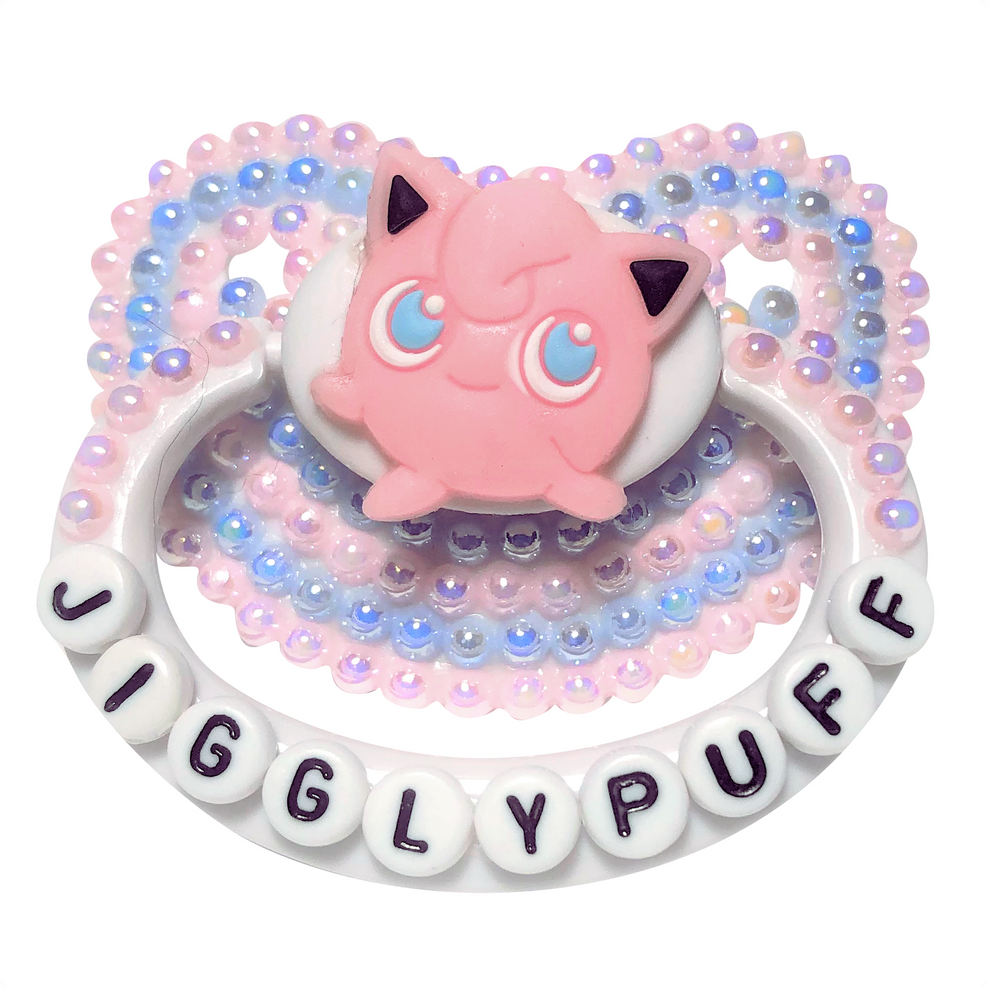 Baby Bear Pacis Adult Pacifier "Jigglypuff" White Pokemon Adult Paci ...