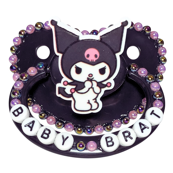 Baby Bear Pacis Adult Pacifier "Baby Brat" Black Kuromi Adult Paci (DD ...