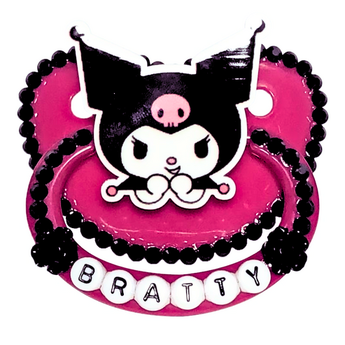 Baby Bear Pacis Adult Pacifier "Bratty" Dark Pink Kuromi Adult Paci (D ...
