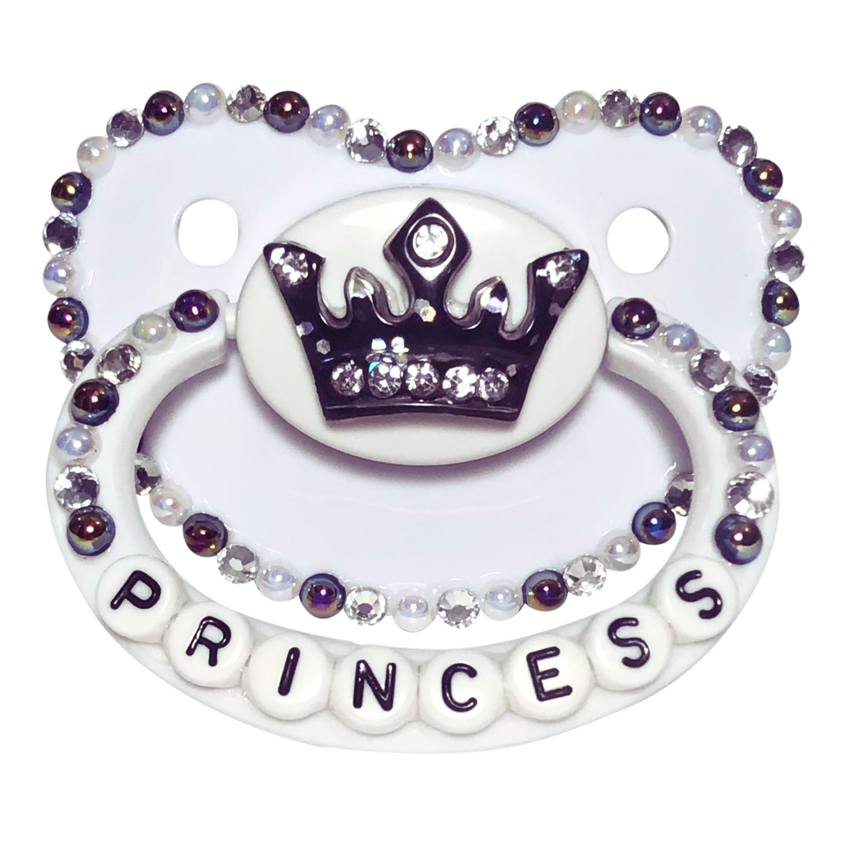 Baby Bear Pacis Adult Pacifier "Princess" White Black Adult Paci (DDLG ...