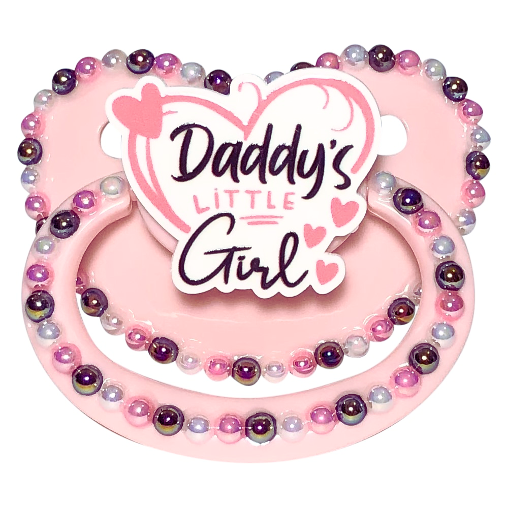 Baby Bear Pacis Adult Pacifier "Daddy's Little Girl" Pink Adult Paci ...