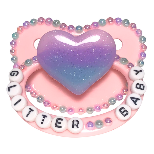Baby Bear Pacis Adult Pacifier Glitter Baby Pink Adult Paci (DDLG/ABDL ...