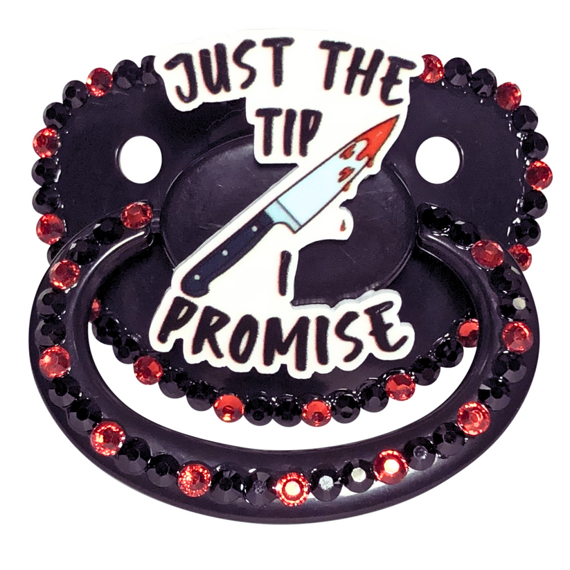 Baby Bear Pacis Adult Pacifier "Just The Tip I Promise" Black Adult Pa ...