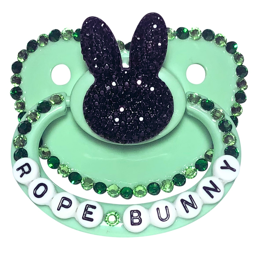 Baby Bear Pacis Adult Pacifier "Rope Bunny" Green Adult Paci (DDLG/ABD ...