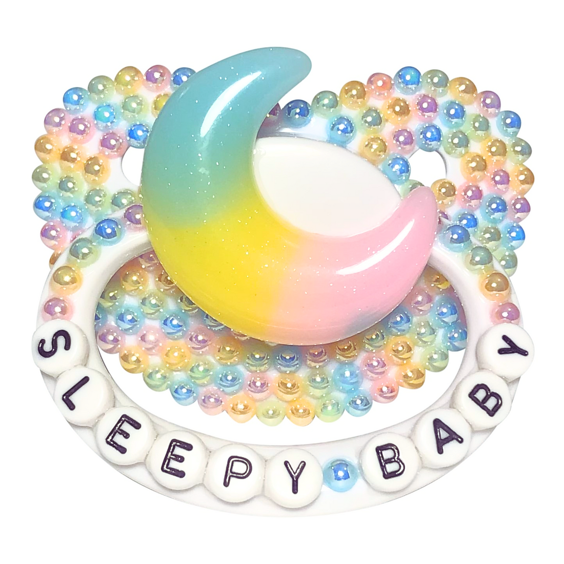 Baby Bear Pacis Adult Pacifier Sleepy Baby White Rainbow Moon Adult ...